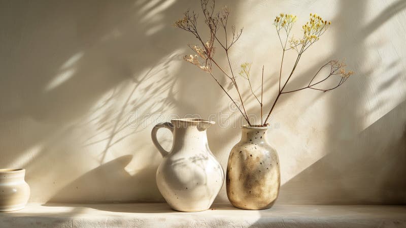 Pottery Photography - White and Beige Colors - AI Generated Digital Art ...
