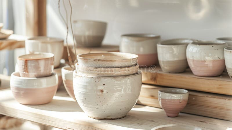 Pottery Photography - White and Rose Colors - AI Generated Digital Art ...