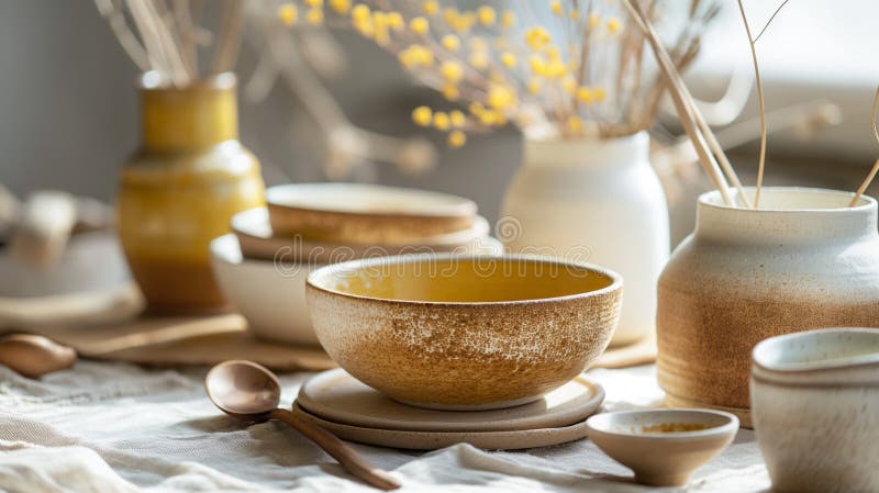Pottery Photography - White and Yellow Colors - AI Generated Digital ...