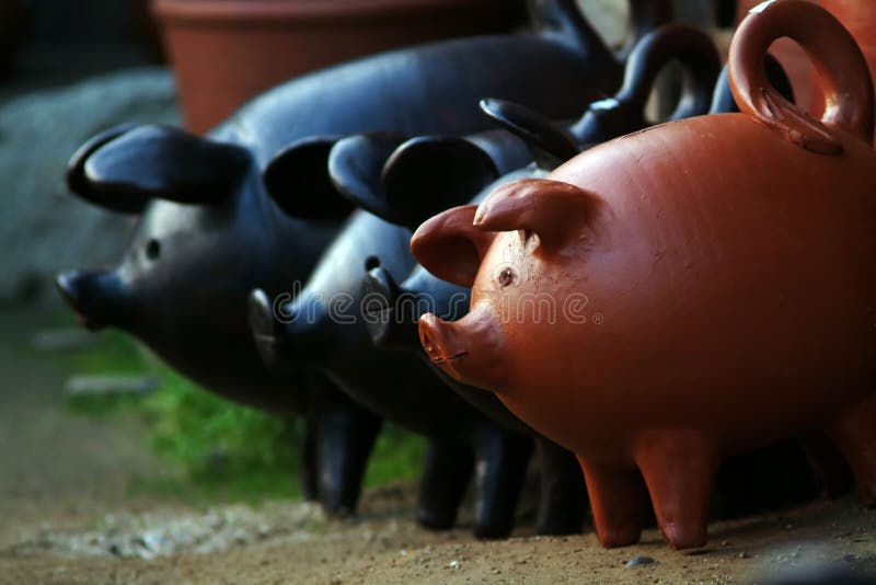 Pottery pigs stock image. Image of hands, tradition, artisan - 1686769