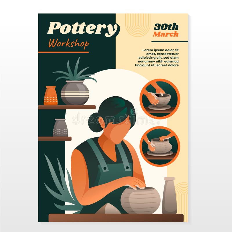 Pottery Poster in Gradient Style Stock Illustration - Illustration of ...