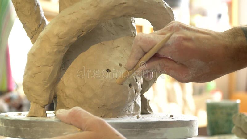 Pottery Process of Making Clay Vase Stock Video - Video of sculptor ...