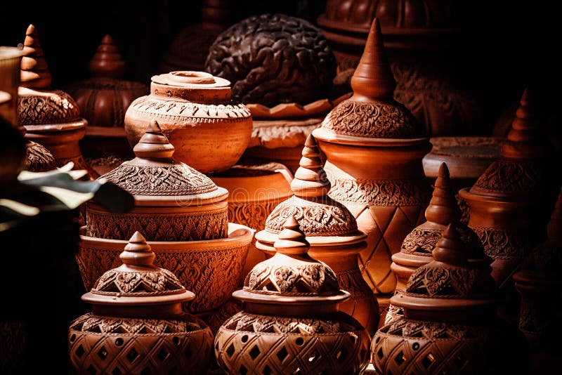 Pottery Shop in the Market. Stock Image - Image of potter, earthenware ...