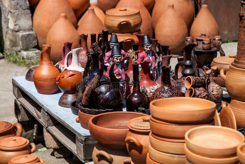 Pottery in the store stock photo. Image of vase, shop - 185681972