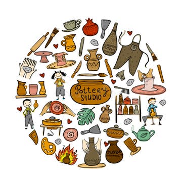 Pottery Studio, Background for Your Design Stock Vector - Illustration ...