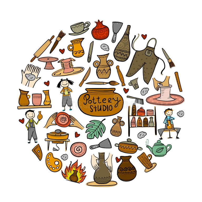 Pottery Studio, Background for Your Design Stock Vector - Illustration ...