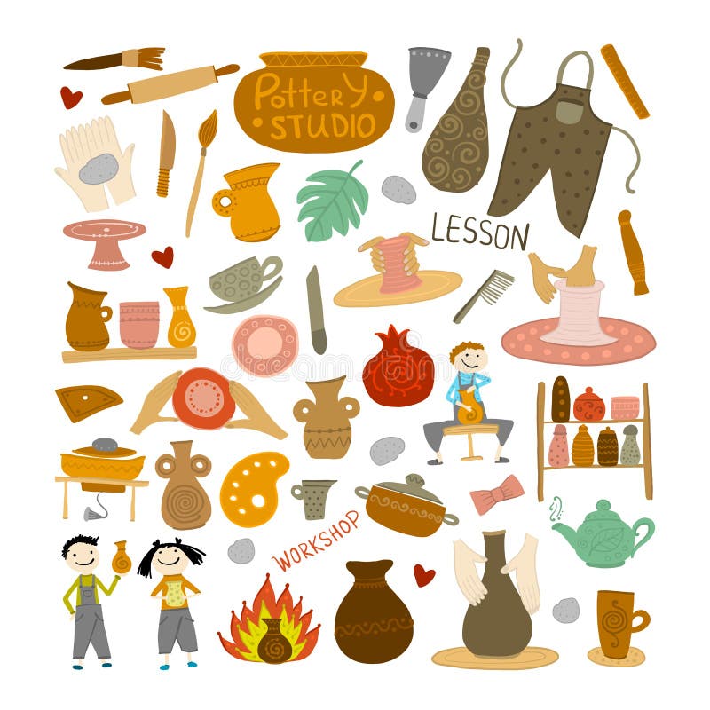Pottery Studio, Background for Your Design Stock Vector - Illustration ...