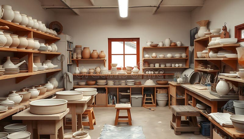 Pottery Studio Interior, Ceramic Workshop, and Artisan Craft Space ...