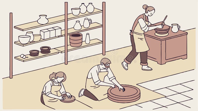 Pottery Studio Interior Ceramics Workshop and Pottery Making and Art ...