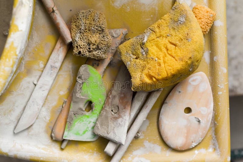 Pottery Wheel with Ceramics Tools for Making Art and Craft Objects from ...