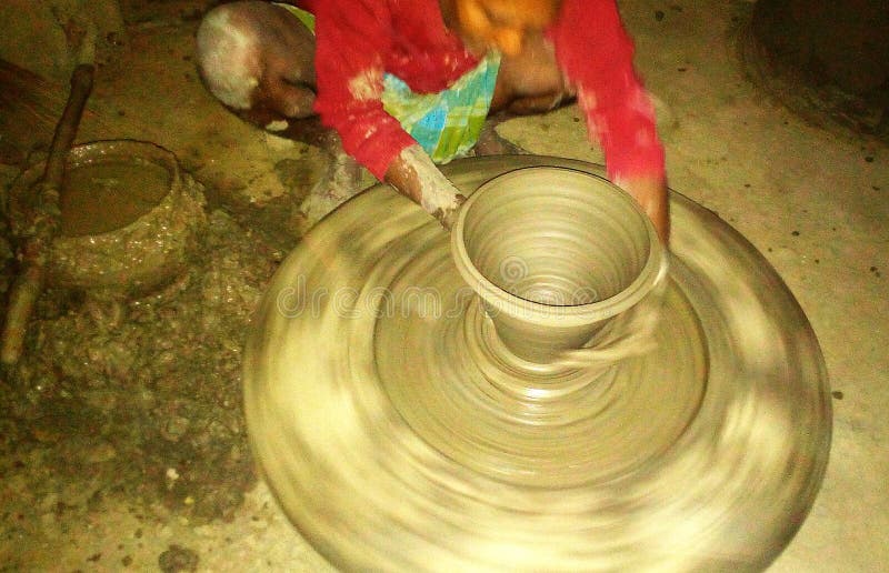 Pottery wheel pot mud stock image. Image of worker, handicraft - 110085311