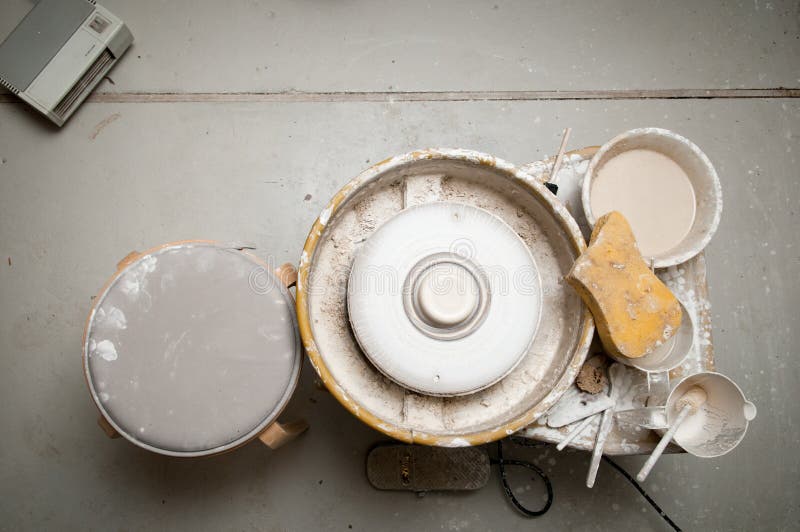Pottery Wheel in the Studio Making Ceramic Products Stock Image - Image ...