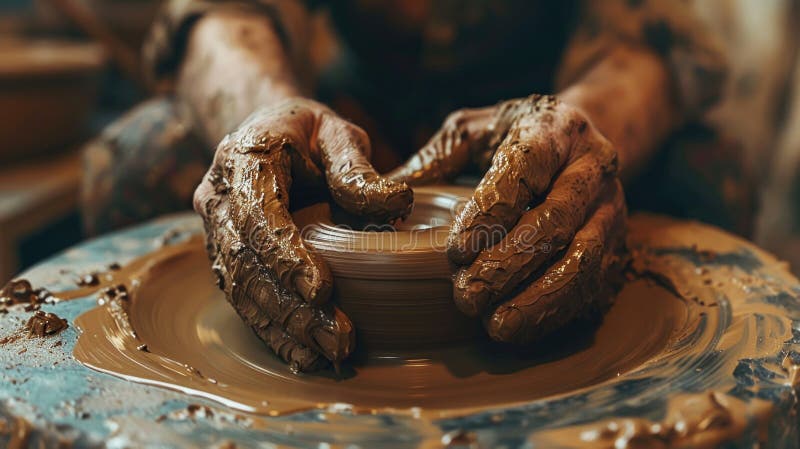 Pottery Wheel Work stock image. Image of artistry, production - 376244295