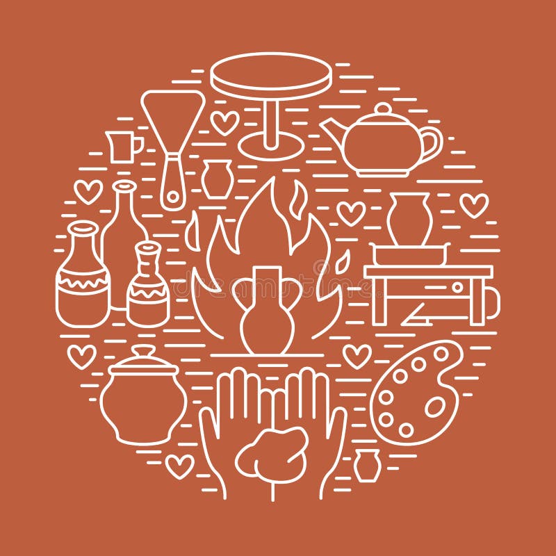 Pottery Workshop, Ceramics Classes Banner Illustration. Stock Vector ...