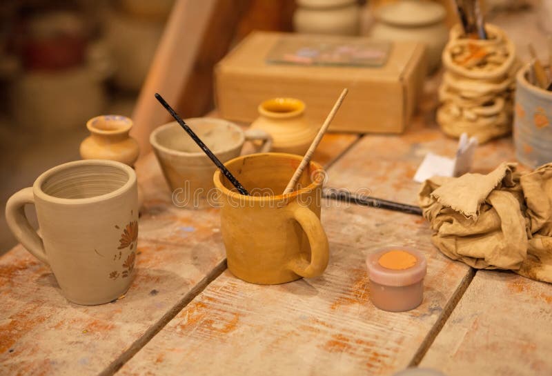 Pottery workshop stock photo. Image of master, form, wheel - 40597028