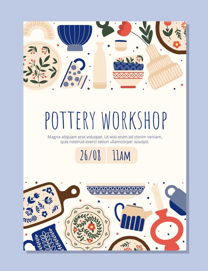 Pottery Workshop Flyer Vector Concept Stock Vector - Illustration of ...