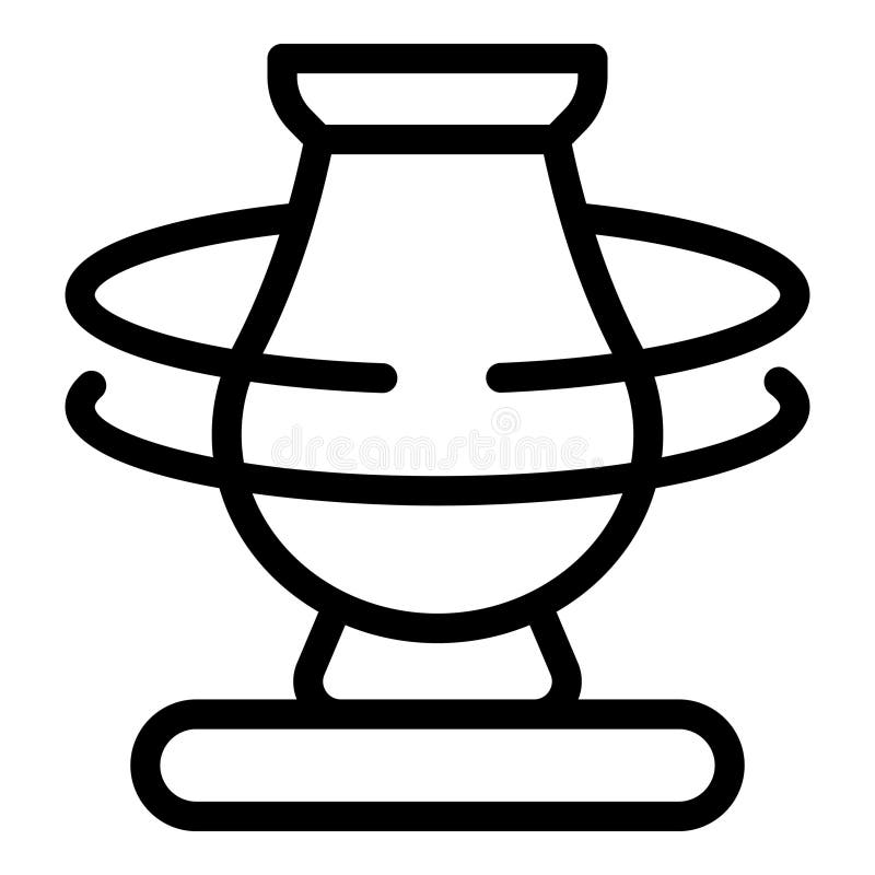 Pottery Workshop Tool Rotating Clay Pot for Art and Craft Stock Vector ...