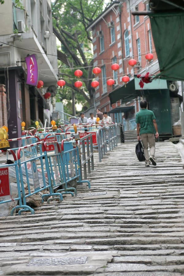 A Pottinger Street is a Street in Central. 15 May 2005 Editorial Stock ...