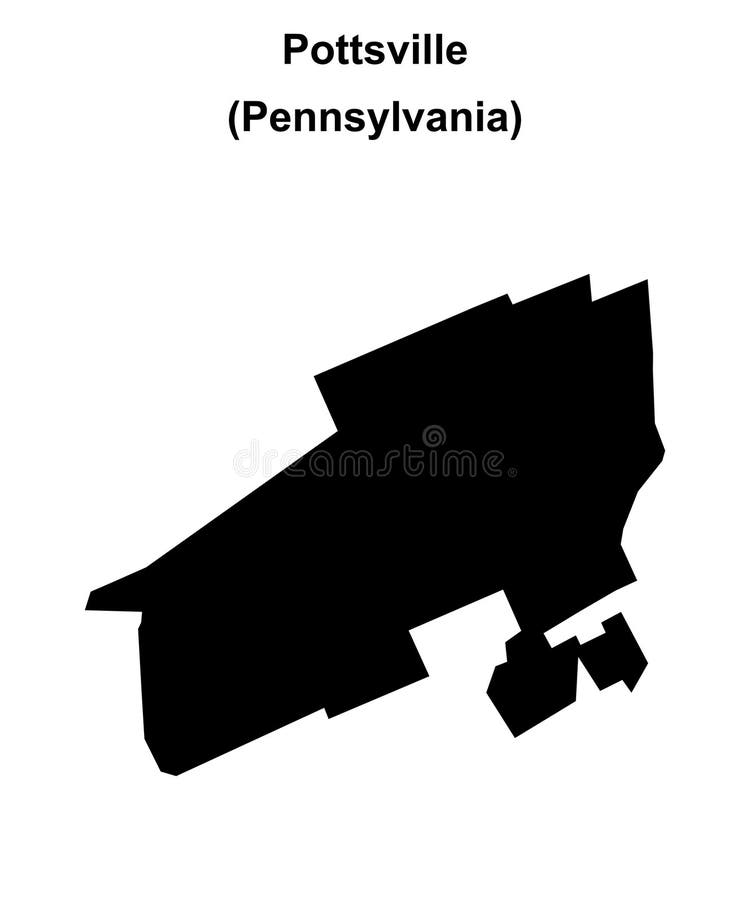 Pottsville outline map stock vector. Illustration of design - 357532899
