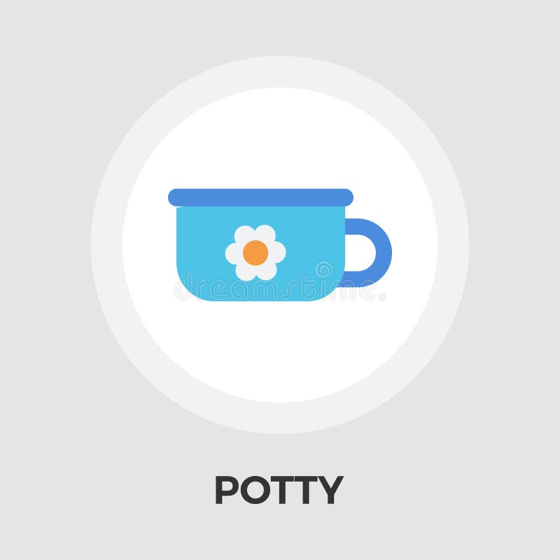 Potty vector flat icon stock vector. Illustration of convenience - 95786427