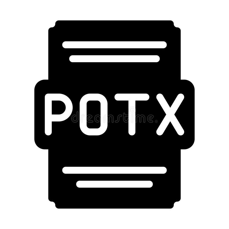 Potx File Icon Solid Style. Spreadsheet File Type, Extension, Format ...