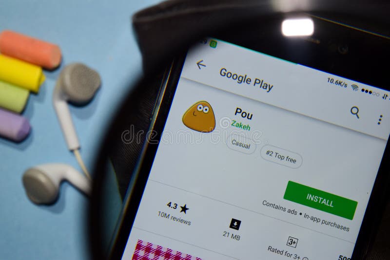 POU Dev App with Magnifying on Smartphone Screen. Editorial Image ...