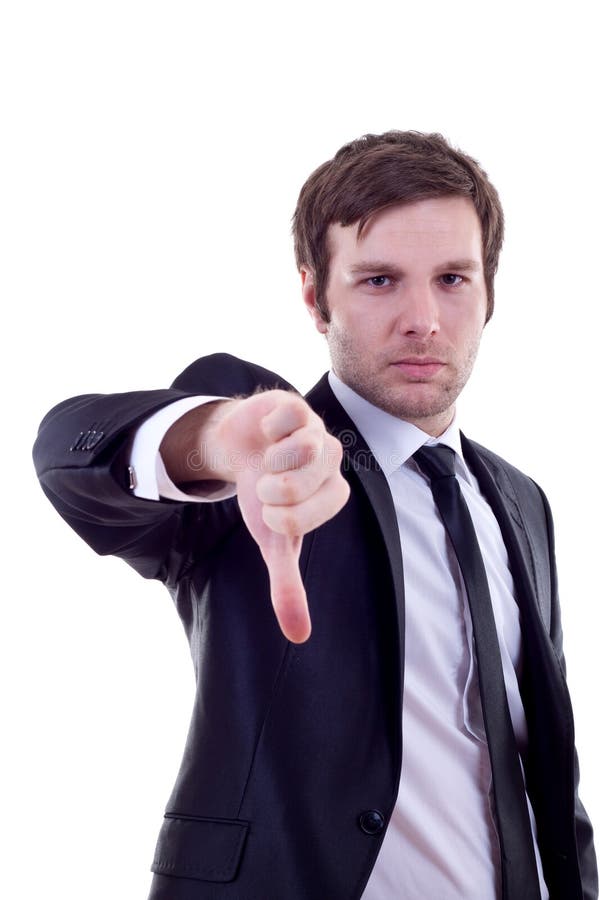 Pouce vers le bas ! photo stock. Image du chef, amorce - 15590134