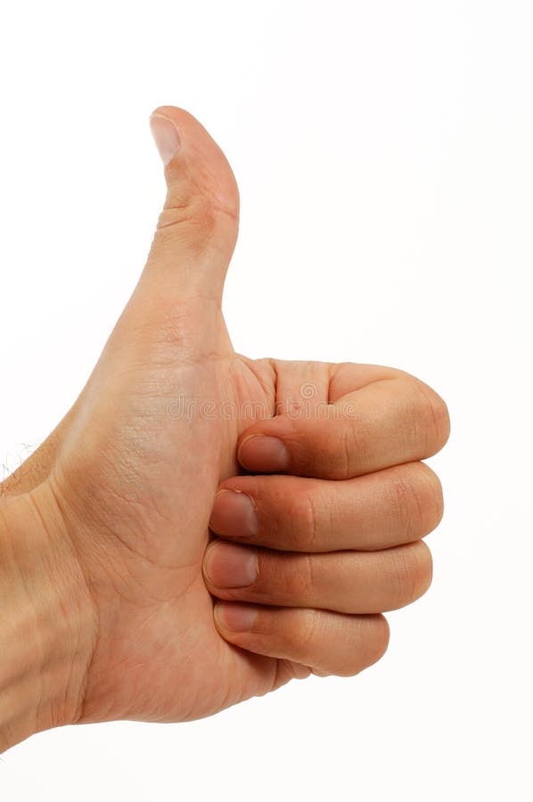 Pouce vers le haut image stock. Image du salutation, isolat - 3342823