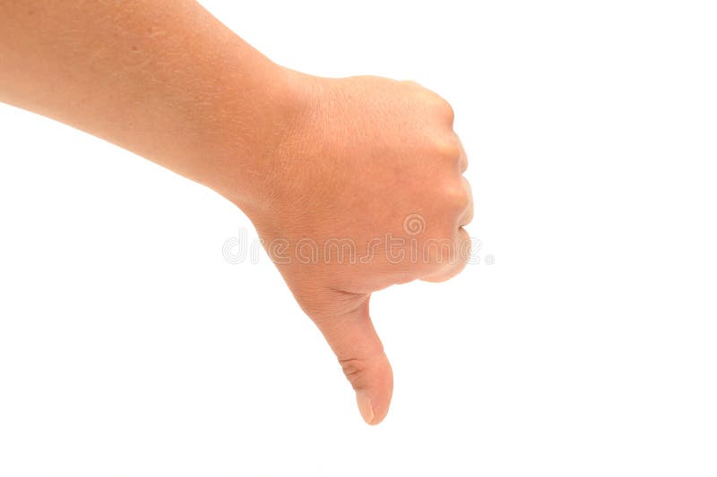 Pouces vers le bas image stock. Image du humain, blanc - 20193439