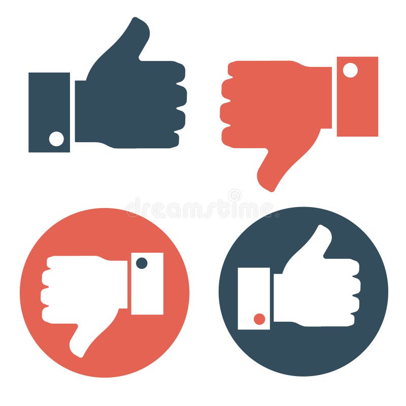 Pouces Et De Pouces Boutons Vers Le Bas, Comme Et D'aversion, Vecto ...