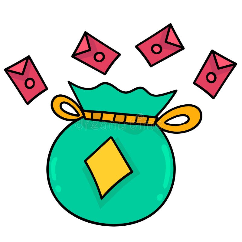 Pouch Money Saver Icon. Doodle Icon Drawing Stock Vector - Illustration ...