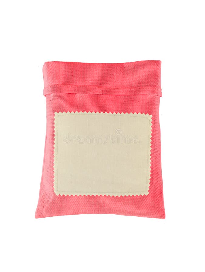 Pouch, Pack of Coarse Fabric, with a Blank Label. Bag from a Sacking ...