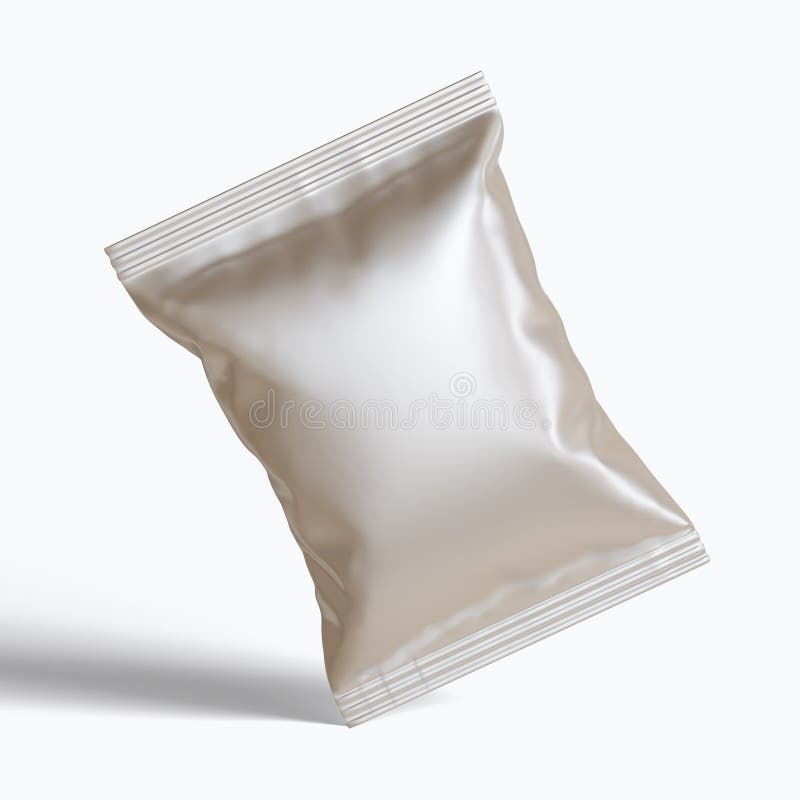 Potato Chips Packaging White Color and Rendered with 3D Software Stock ...