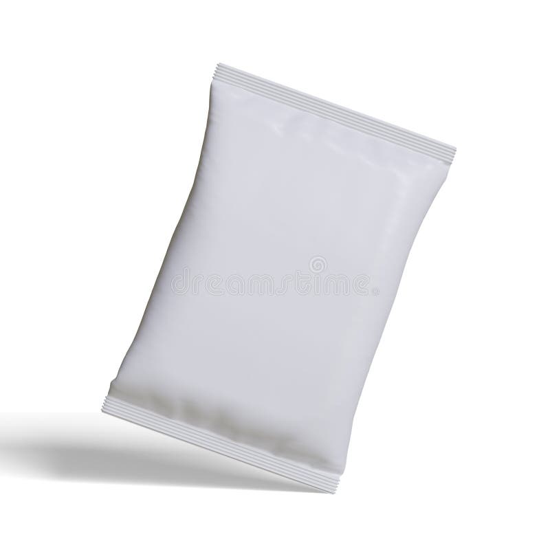 Pouch Packaging White Color, Realistic 3D Illustration Stock ...