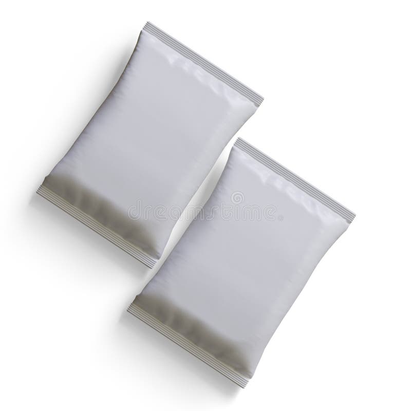Pouch Packaging White Color, Realistic 3D Illustration Stock ...