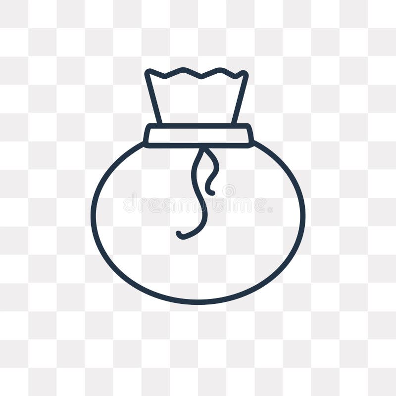 Outline Pouch Vector Icon. Isolated Black Simple Line Element ...