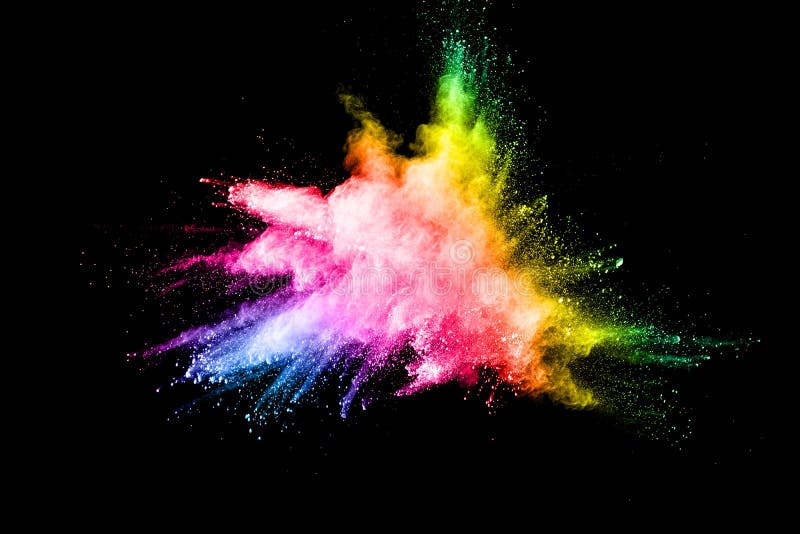 Poudre De Holi D'arc-en-ciel Splatted Sur Le Fond Blanc Image stock ...