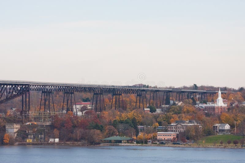 Poughkeepsie Railroad Bridge Stock Photo - Image of fall, elevated ...
