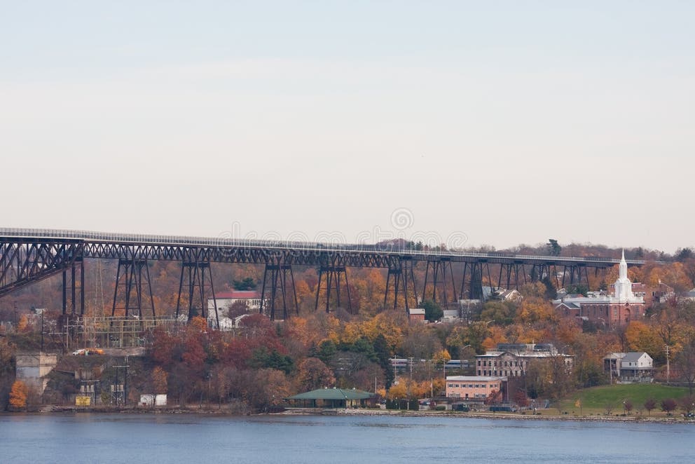 Poughkeepsie Railroad Bridge Stock Photo - Image of fall, elevated ...