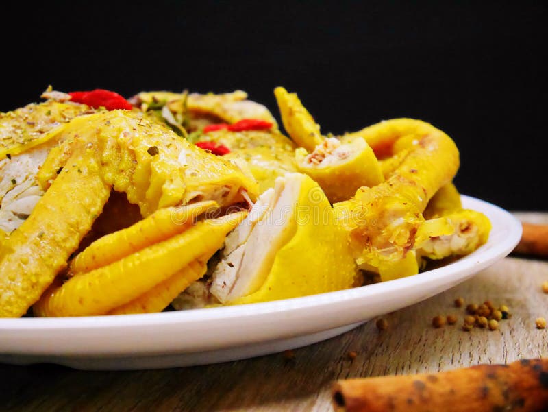 Poulet Bouilli Avec De La Sauce Blanche Photo stock - Image du blanc ...