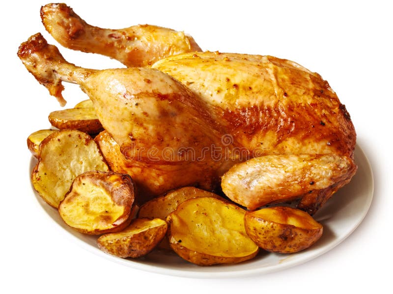 Poulet cuit au four image stock. Image du cuisine, déjeuner - 15297551