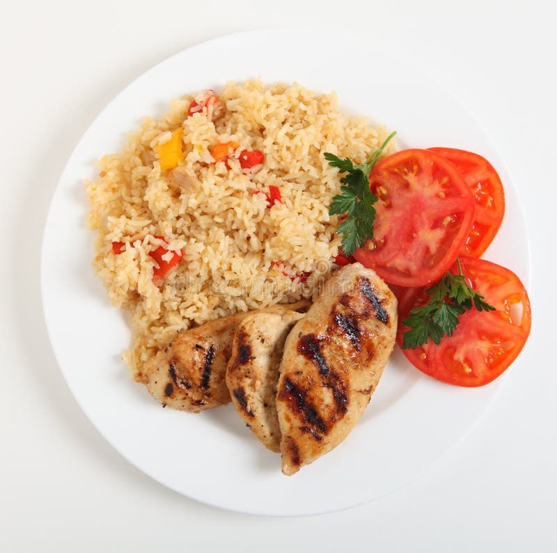 Poulet De Cajun Et Repas De Riz De Ci-avant Photo stock - Image du ...