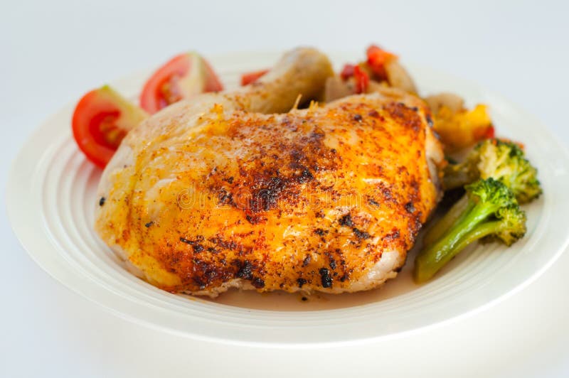 Quart Rôti Croustillant De Poulet Image stock - Image du nourriture ...