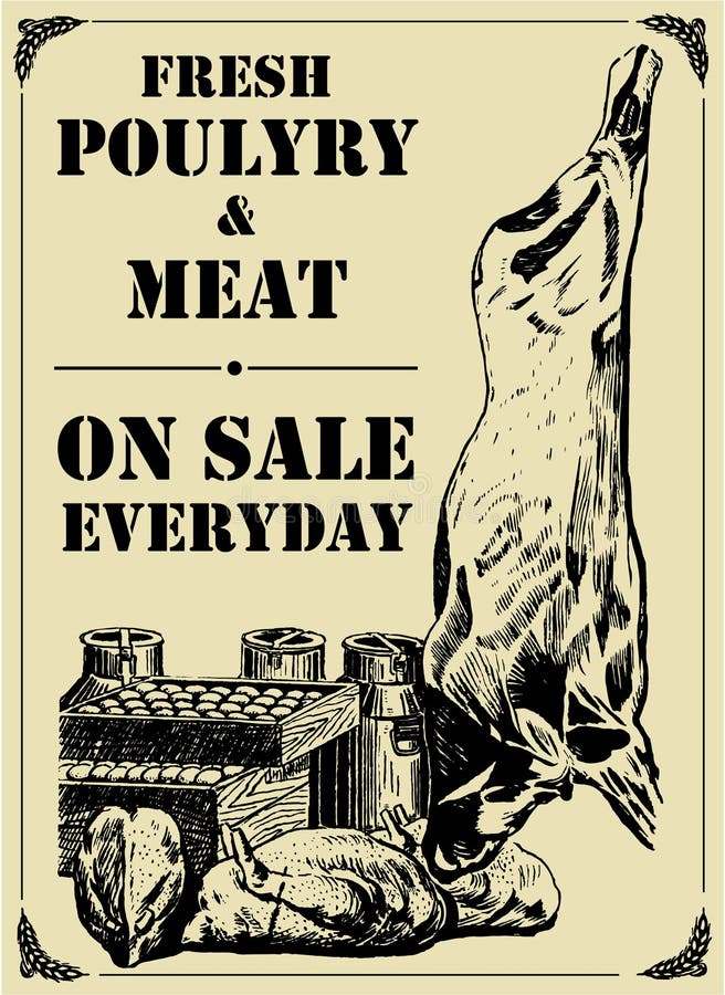 Meat Sign Board Stock Illustrations – 6,106 Meat Sign Board Stock ...