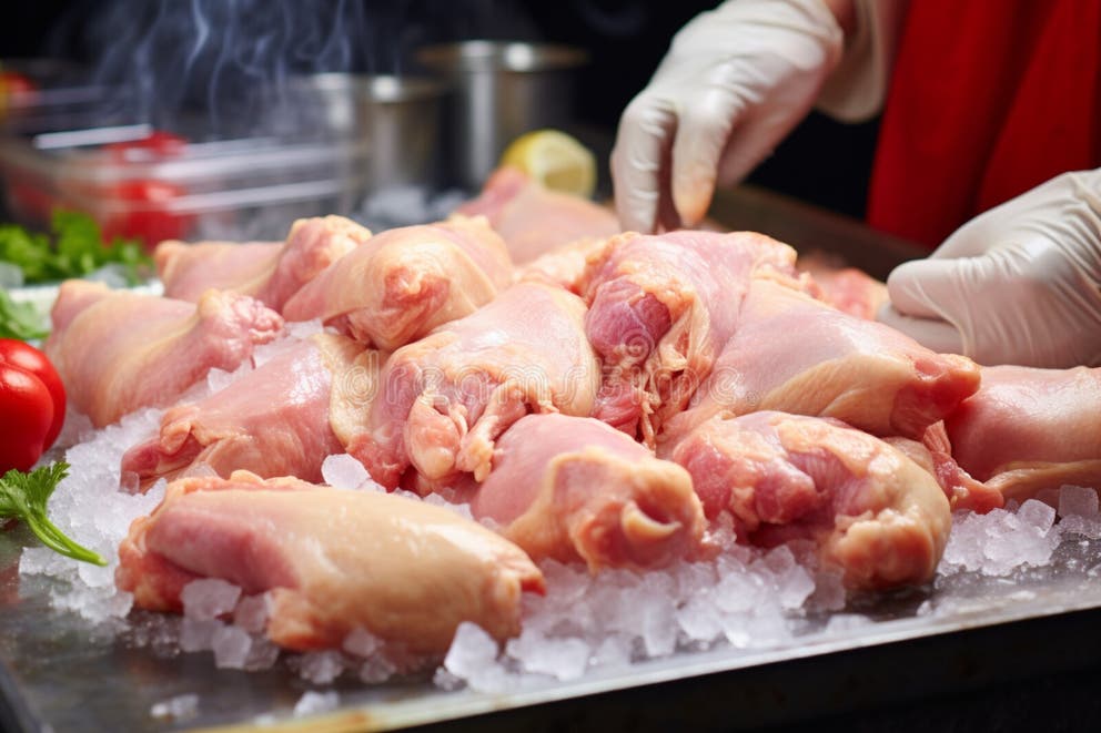 Poultry Processing Stages of Chicken Meat Production Stock Illustration ...
