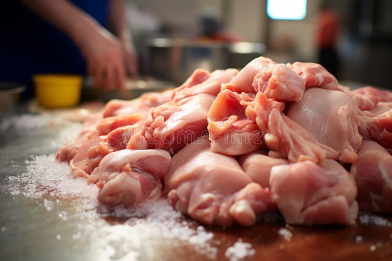 Poultry Processing Stages of Chicken Meat Production Stock Illustration ...