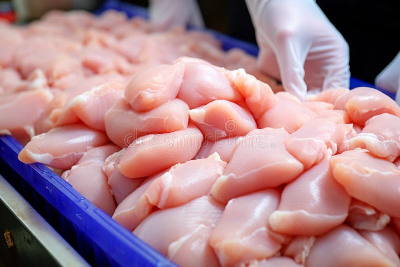 Poultry Processing Stages of Chicken Meat Production Stock Illustration ...