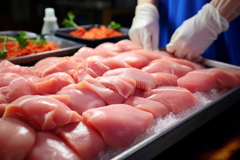 Poultry Processing Stages of Chicken Meat Production Stock Illustration ...