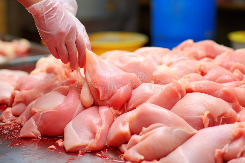 Poultry Processing Stages of Chicken Meat Production Stock Illustration ...