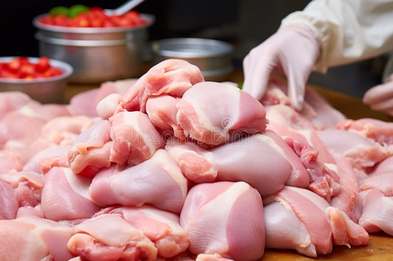 Poultry Processing Stages of Chicken Meat Production Stock Illustration ...